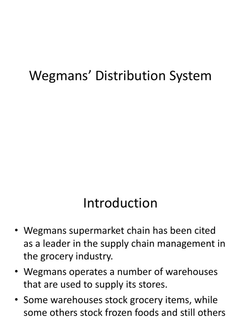 Wegman's Distribution System | PDF