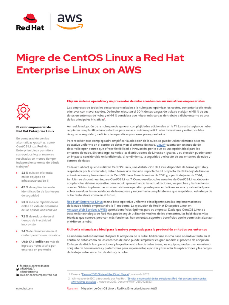 Pa Migrate To Centos With Aws Overview 295050kvm 202304 A4 Es | PDF