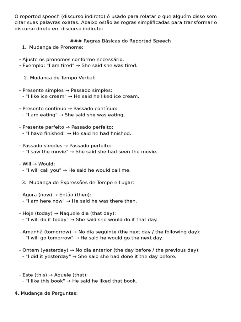 Reported Speech | PDF