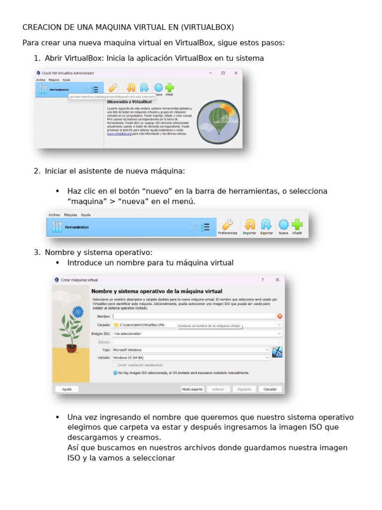 Creacion de Una Maquina Virtual en | PDF