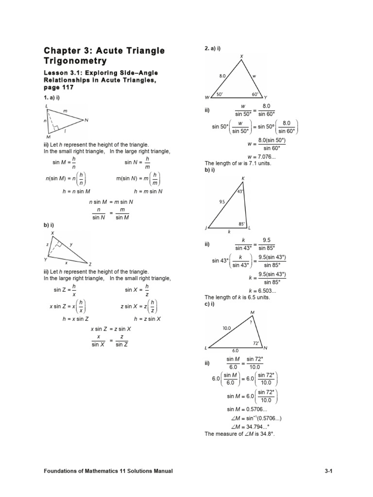 Acute Angle Trignometry | PDF