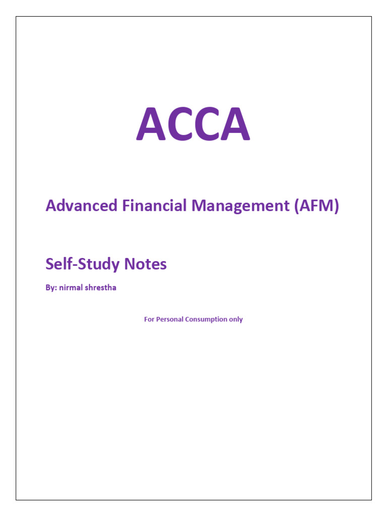 Self Study Notes - AFM | PDF
