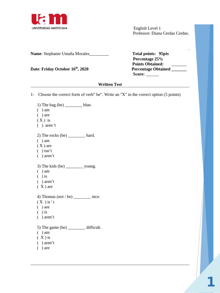 Written Test Level 1 Friday October | PDF