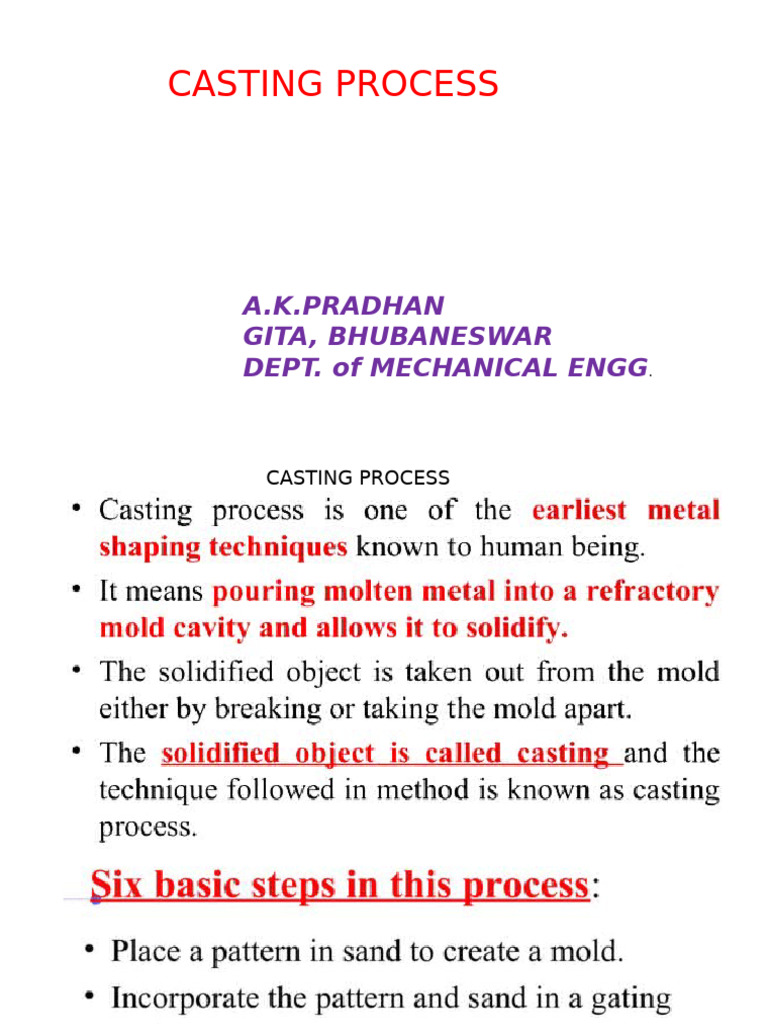 Casting Process | PDF