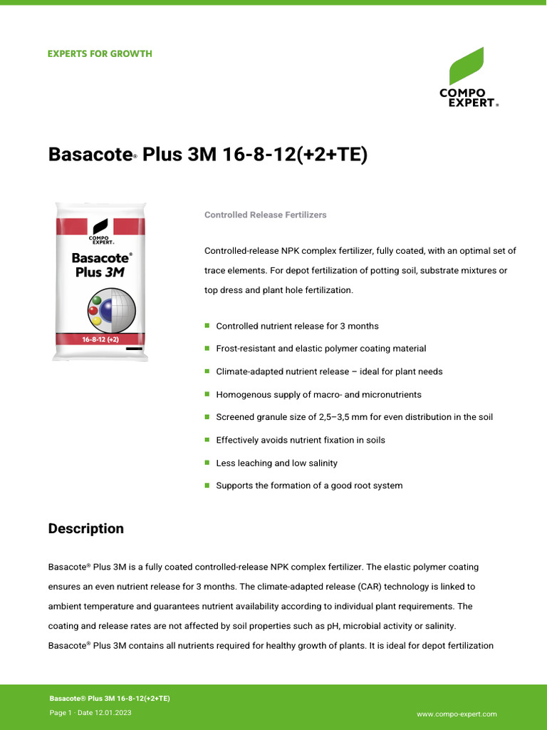 Basacote Plus 3M 168122TE | PDF