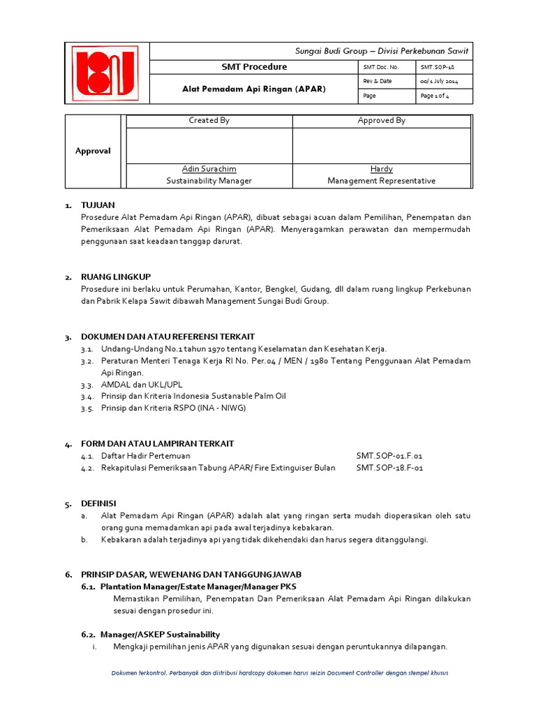 18.SMT - Sop-18 Apar. | PDF