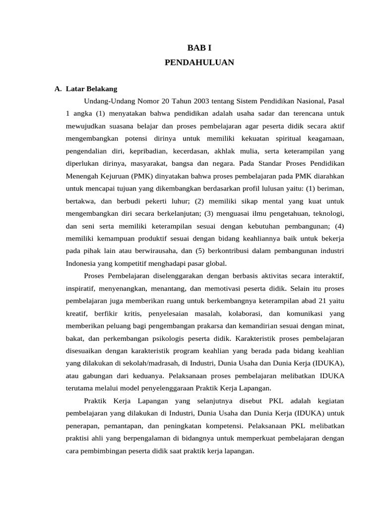 Isi Panduan PKL 2023 | PDF