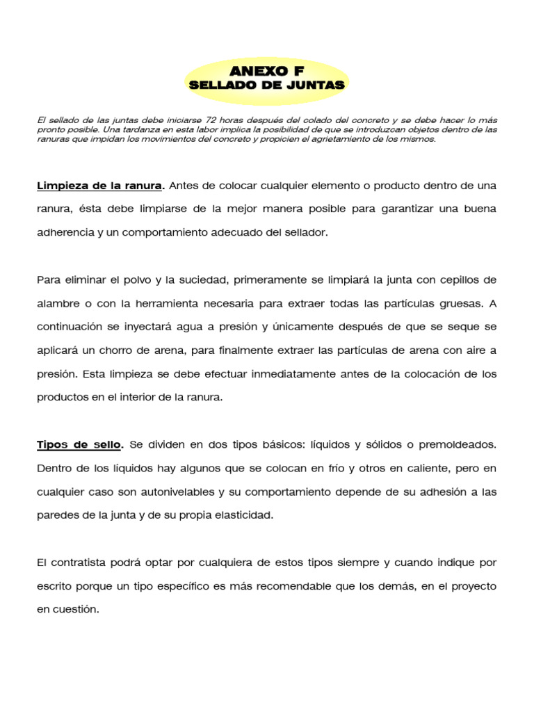 Anexo F Sello Juntas | PDF