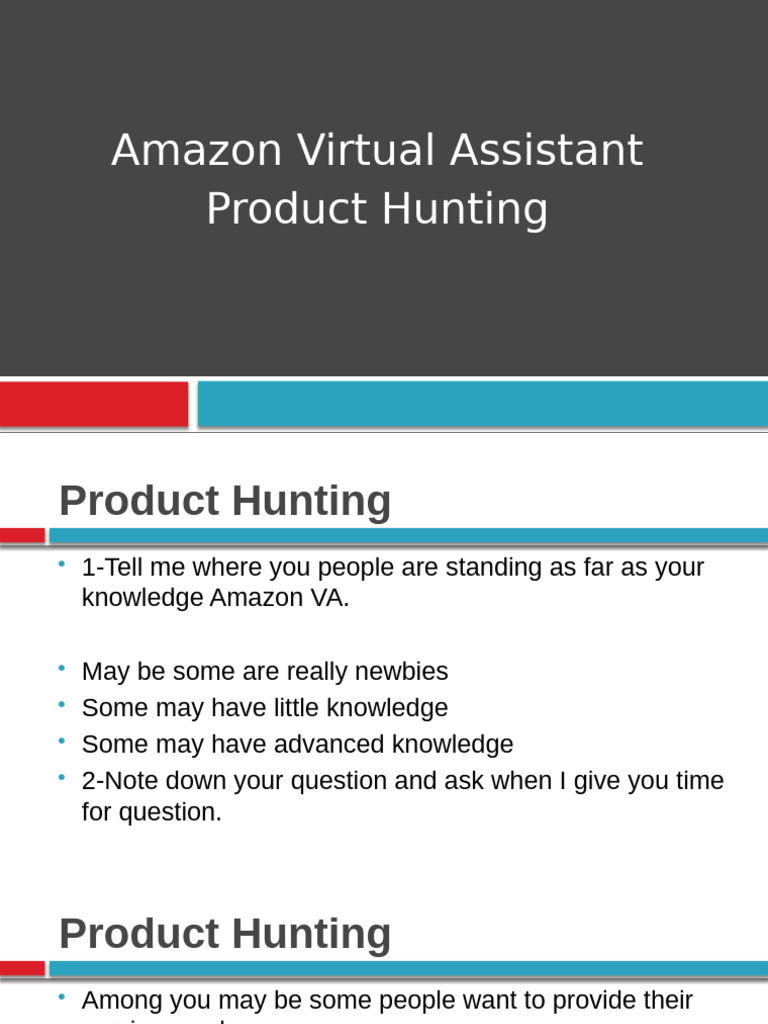 01 VA Amazon Product Hunting Class1 1 | PDF