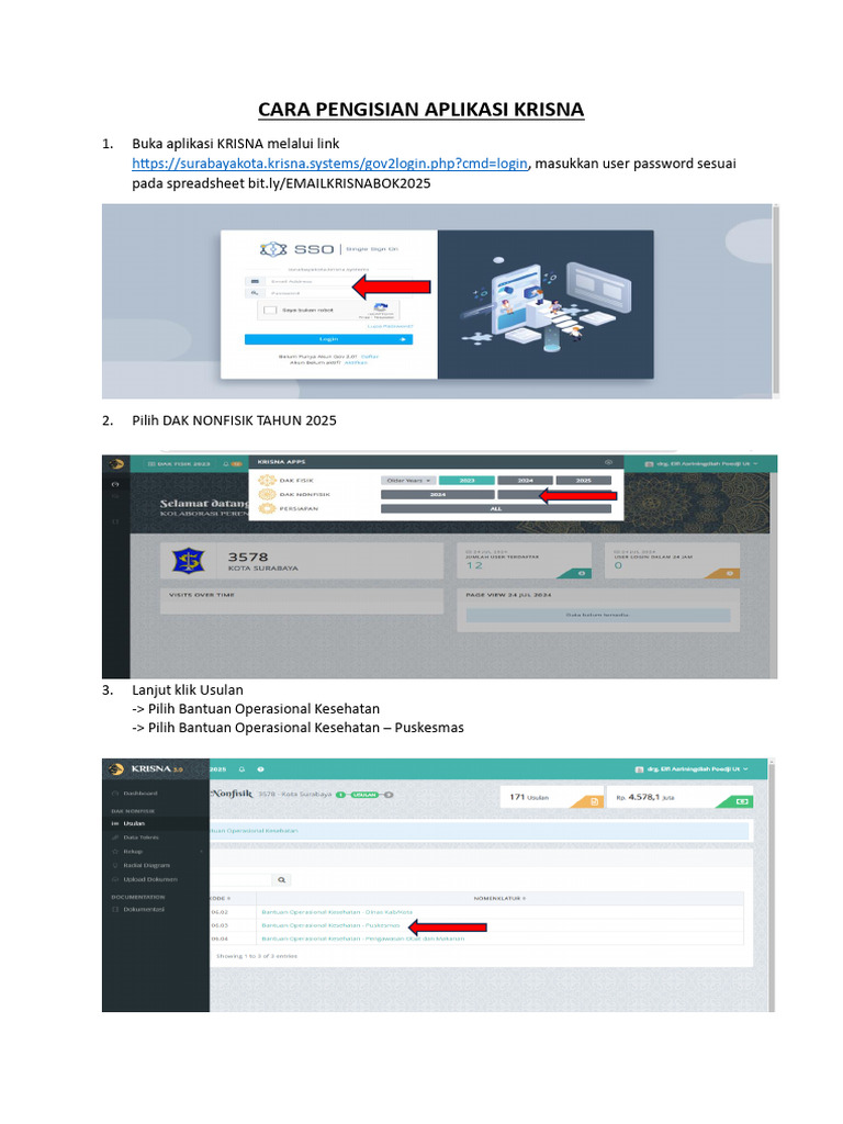 Cara Pengisian Aplikasi Krisna | PDF