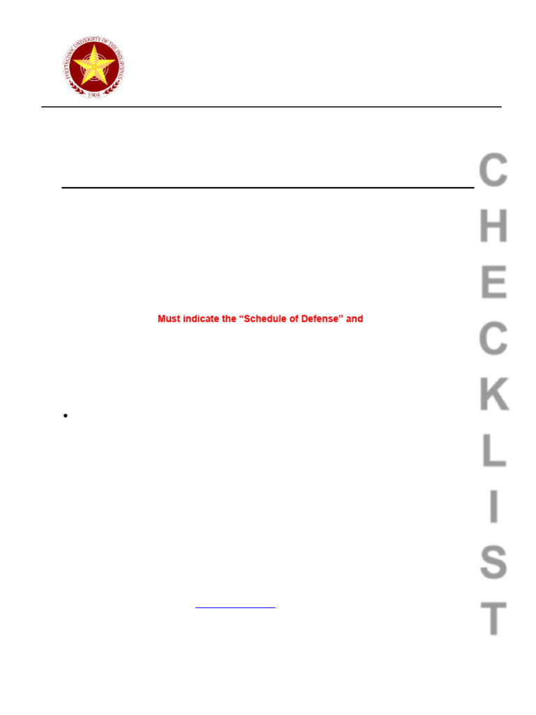 GS Thesis - Checklist | PDF