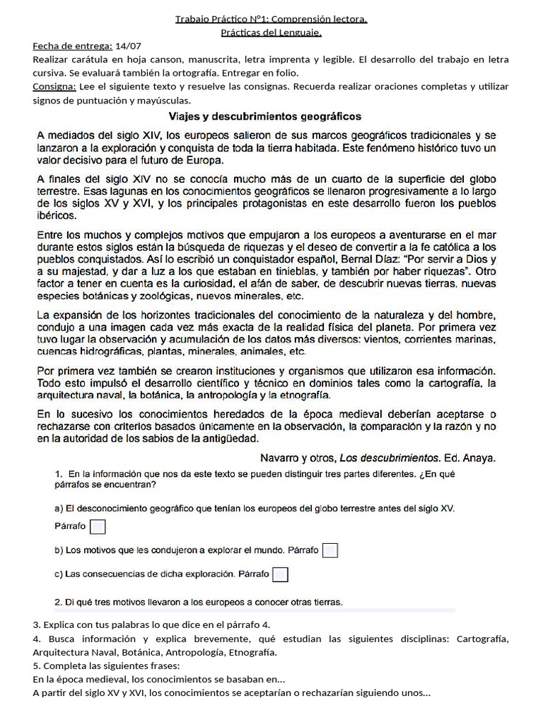 Trabajo Práctico N 1prácticas Del Lenguaje | PDF