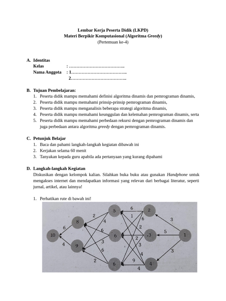 LKPD BK P4 Algoritma Dinamis | PDF