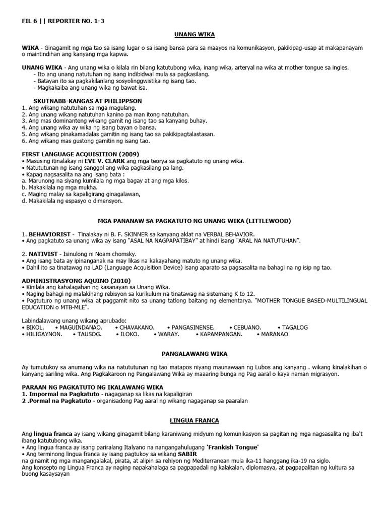 Fil6 Report 123 | PDF