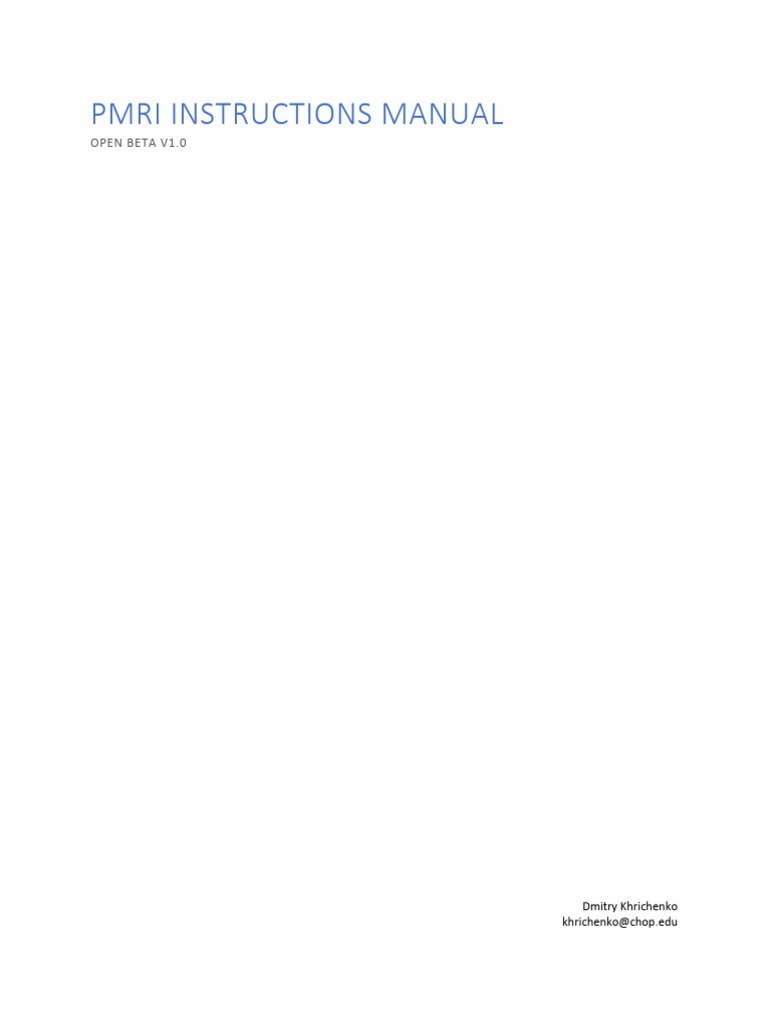 pMRI Instructions Manual | PDF
