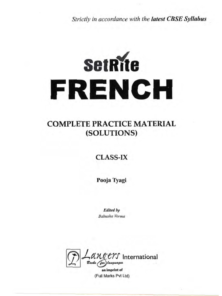 French Practice Material - BOOK - ANSWERS | PDF