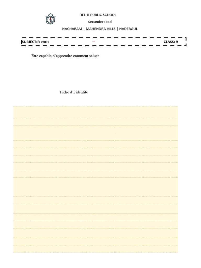 CHAPTER - 1 (La Famille) | PDF