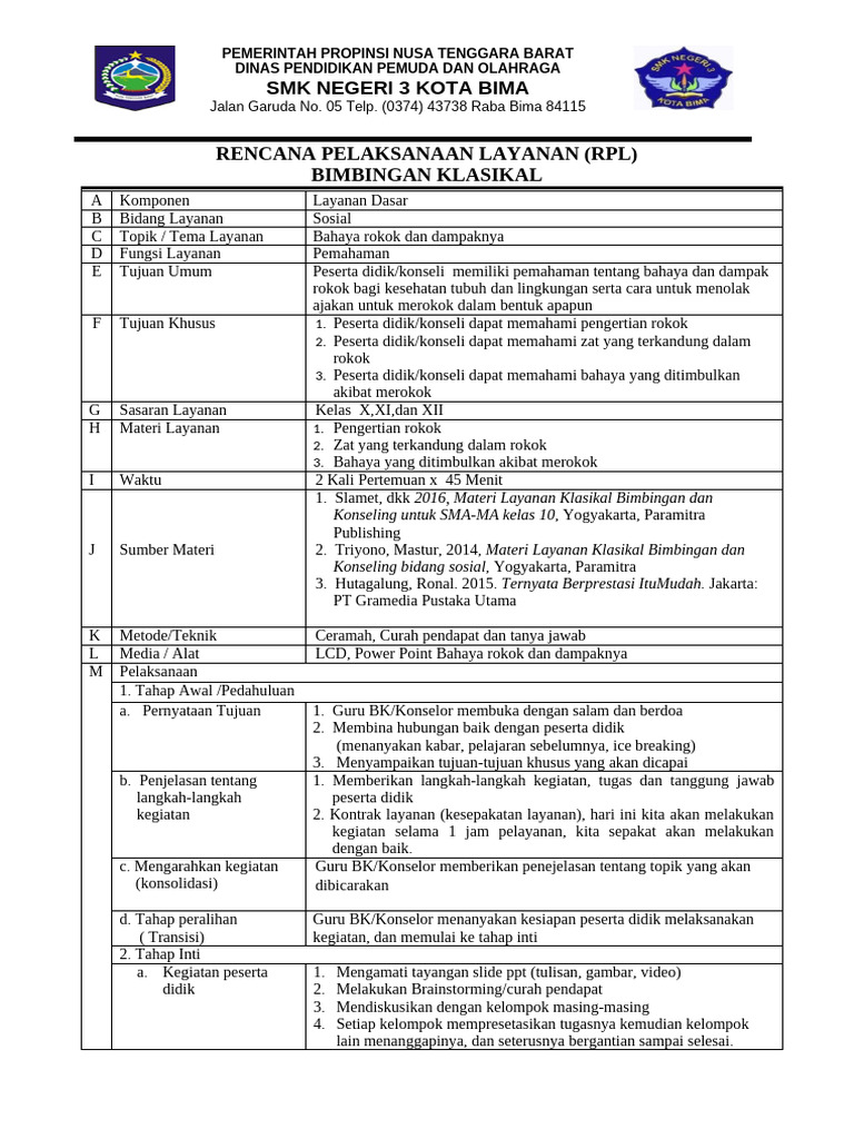 RPL Bimbingan Kelompok, Klasikal Dan Individual | PDF