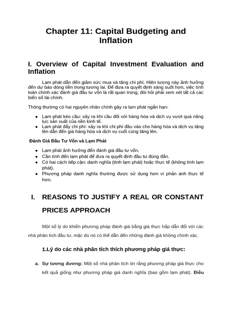 Chapter 11 - Capital Budgeting and Inflation | PDF