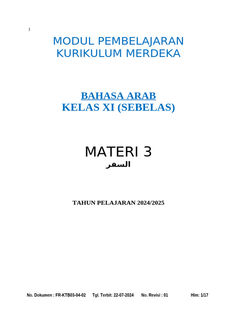 MODUL BAHASA ARAB 11-3 | PDF