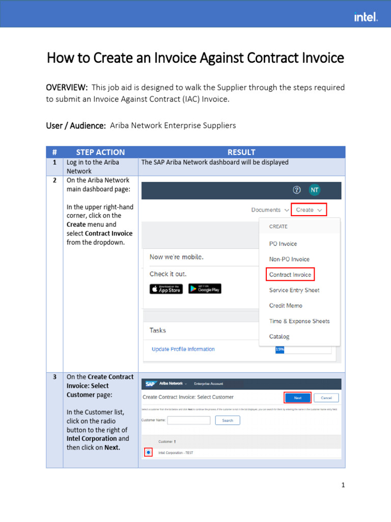 How To Create An Invoice Against Contract | PDF