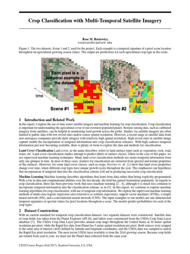 Crop Classification Multi Temporal Satellite Image | PDF