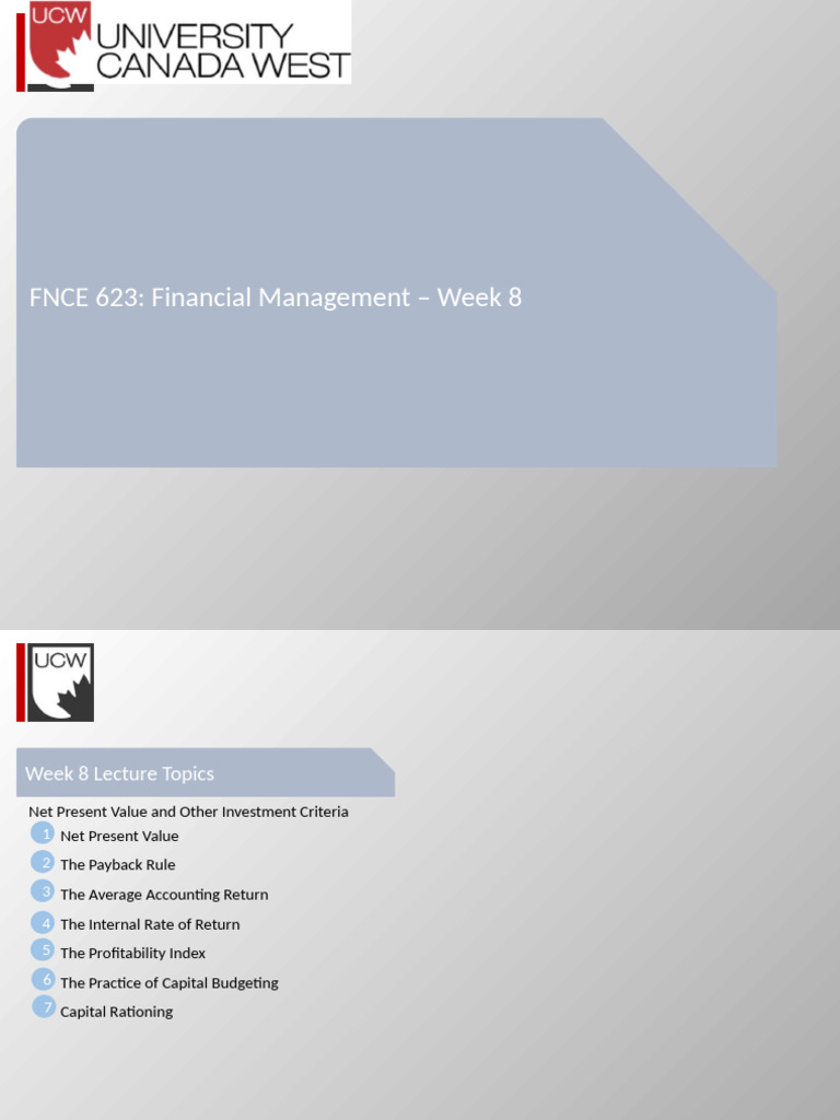 UCW - Week 8 Slides | PDF