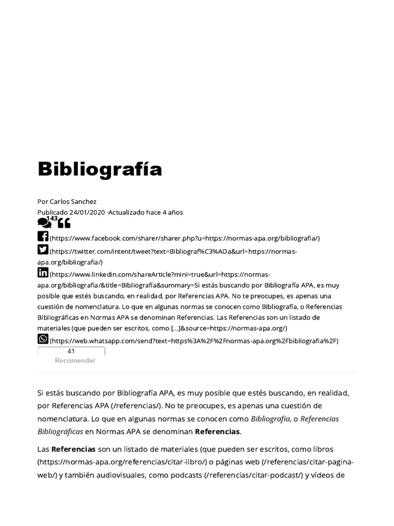 Bibliografía - Normas APA | PDF
