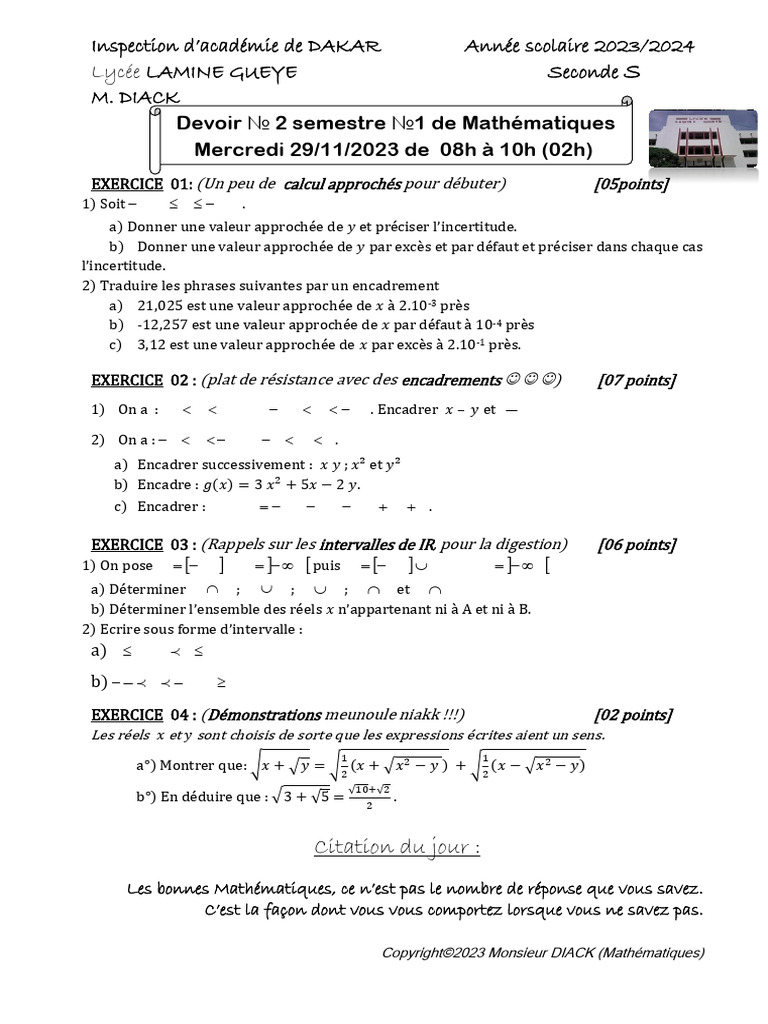 Dev2 Sem1 SeconS LLG 2023-2024 | PDF