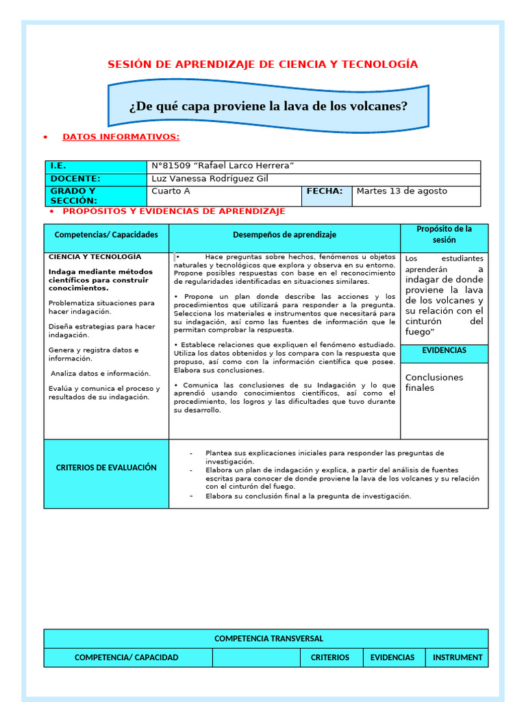 Indagación sobre Volcanes y Lava | PDF | Volcán | Crecimiento personal ...