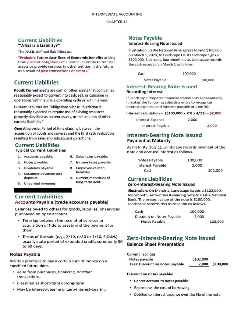 Chapter 13 Intermediate Accounting Summary Part 1 | PDF