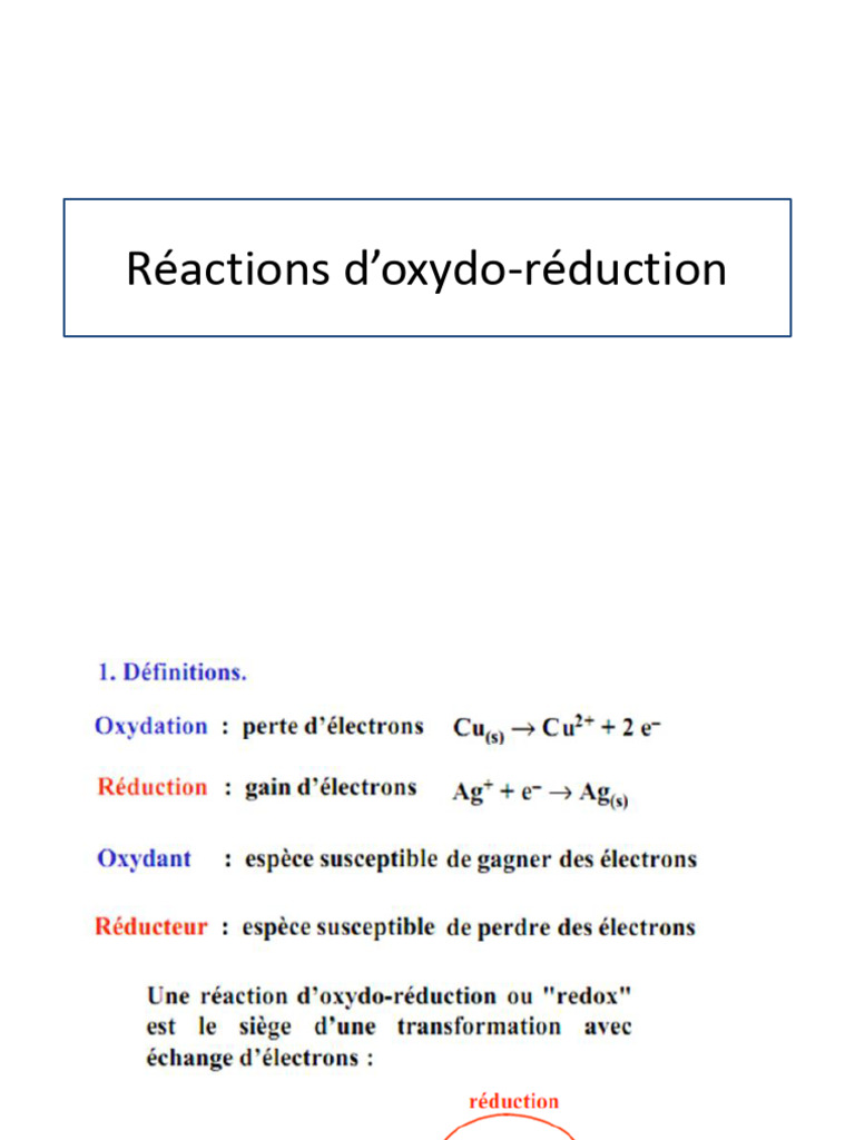 Réactions D'oxydo-Réduction | PDF