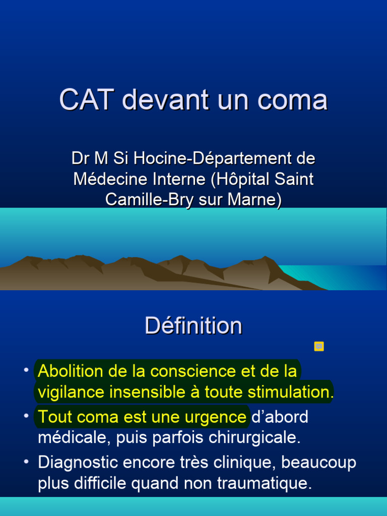 CAT Devant Un Coma | PDF