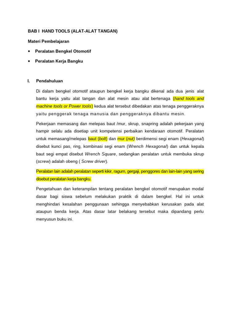 Materi Hand Tools | PDF