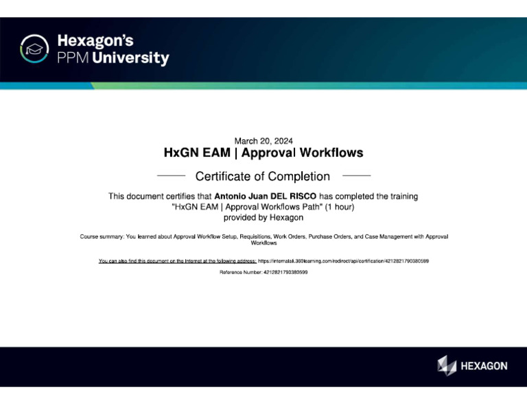 EAM Approvals Work Flow Certification | PDF