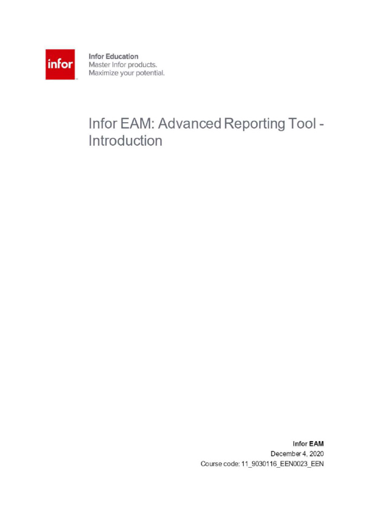 EAM - Advance Reporting Tool - Introduction | PDF