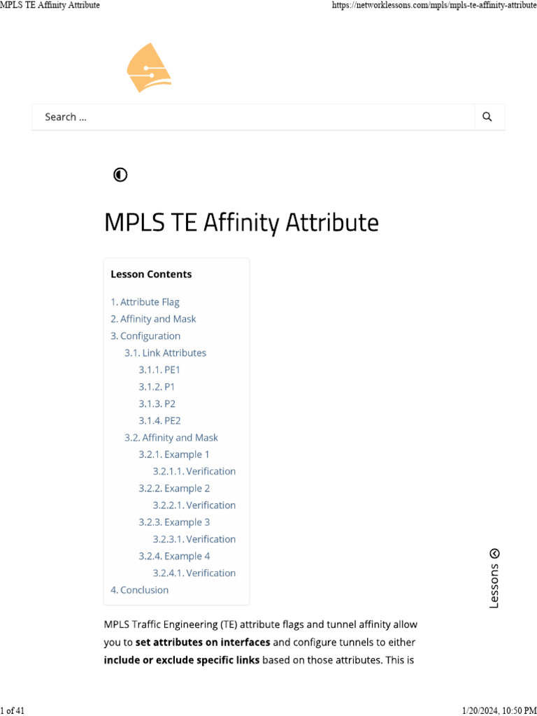 Lec-17 MPLS TE Affinity Attribute | PDF