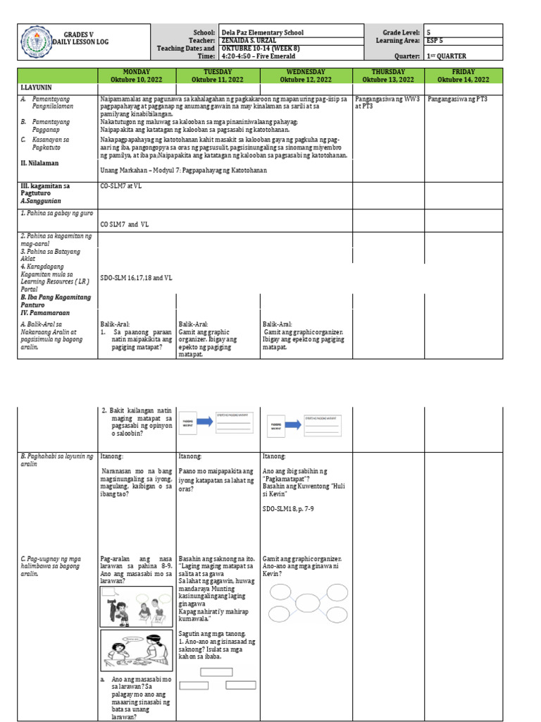 Q1 Esp5 DLL Week8 | PDF