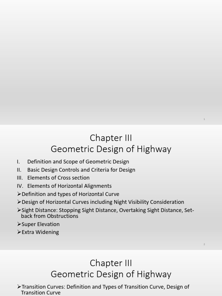 Chapter 3 Geometric Design of Highway | PDF