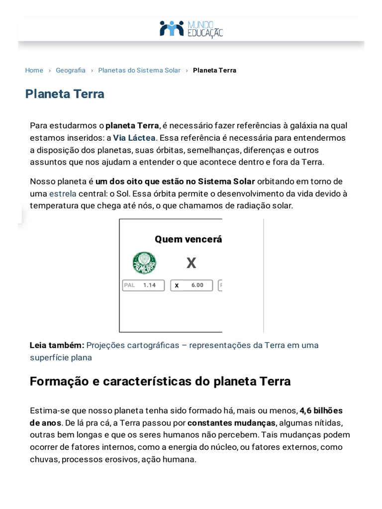 Formação e Estrutura do Planeta Terra | PDF | Terra | Planetas