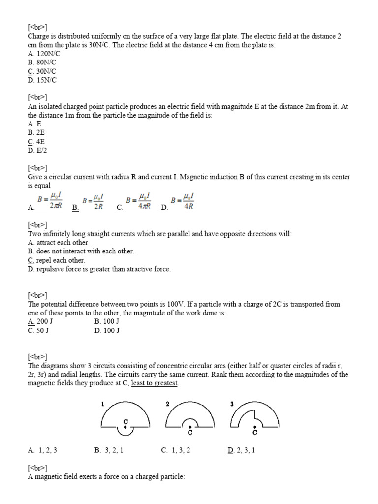 Revision Electromagnetism DA | PDF