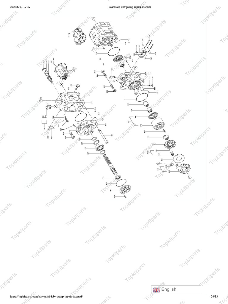 Kawasaki k3v Pump Repair Manual 24 | PDF