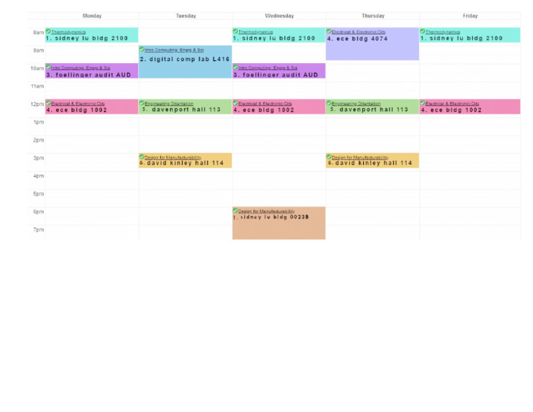Schedule Fa2023 | PDF