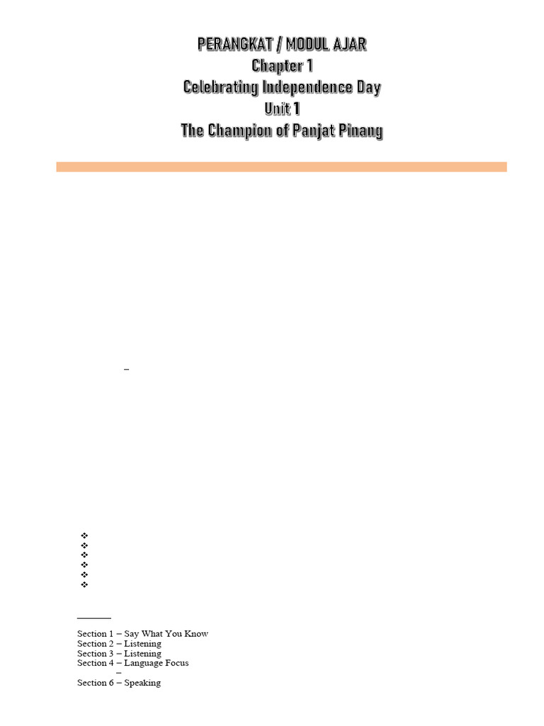 Modul Ajar SUSHANDOKO - Chapter 1 Unit 1 Pertemuan 1-2 | PDF