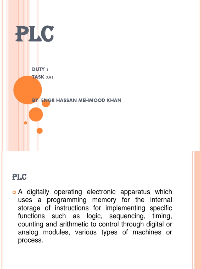 Intro To PLC, Its Function, and Application | PDF | Programmable Logic ...