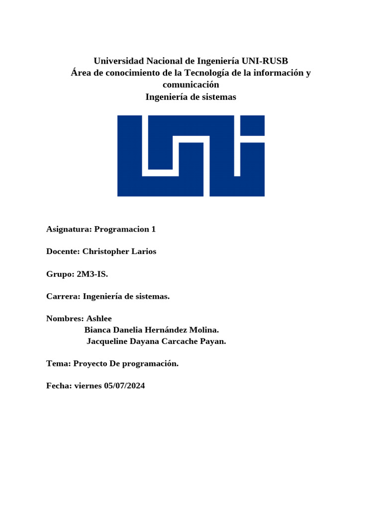 Proyecto de Programacion | PDF