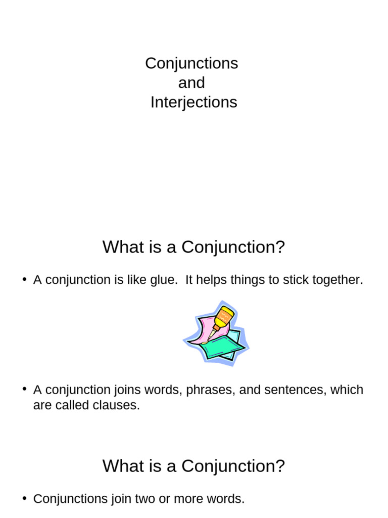 Conjunctions and Interjections7 | PDF