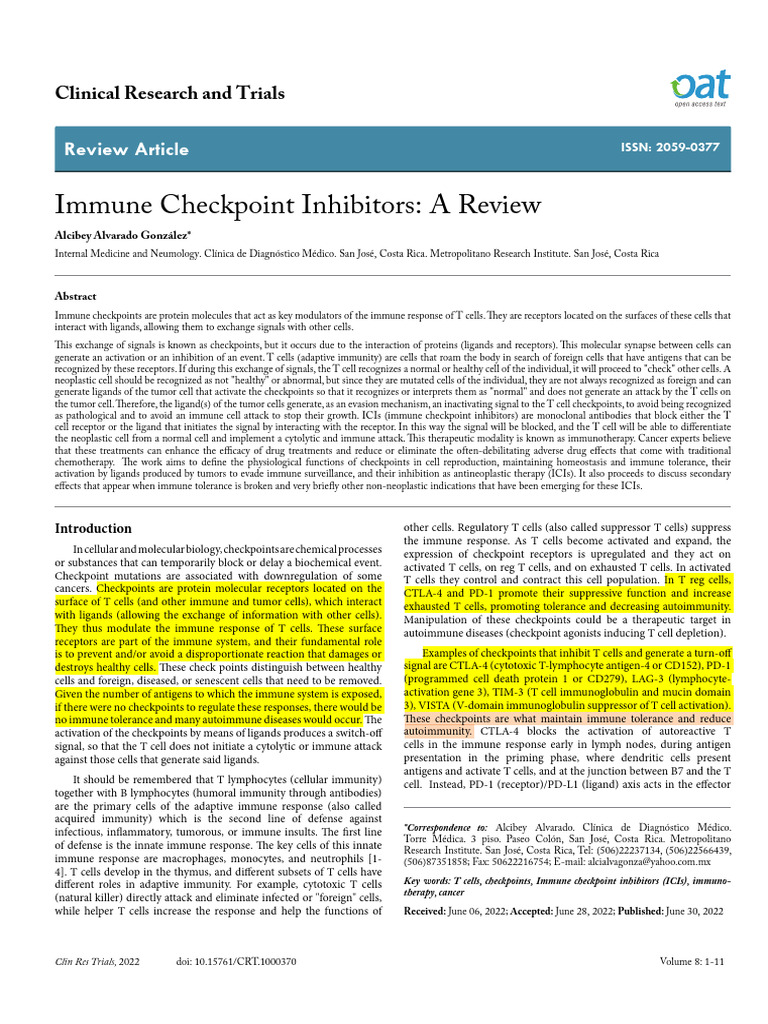 （备份）Immune Checkpoint Inhibitors A Review | PDF