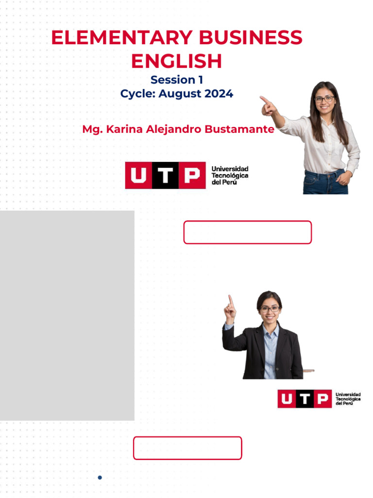 Elementary Business English: Session 1 Cycle: August 2024 | PDF