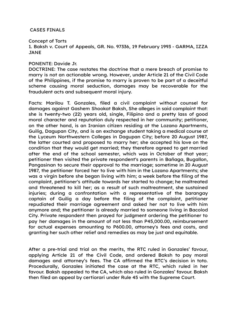 Cases (Finals) | PDF